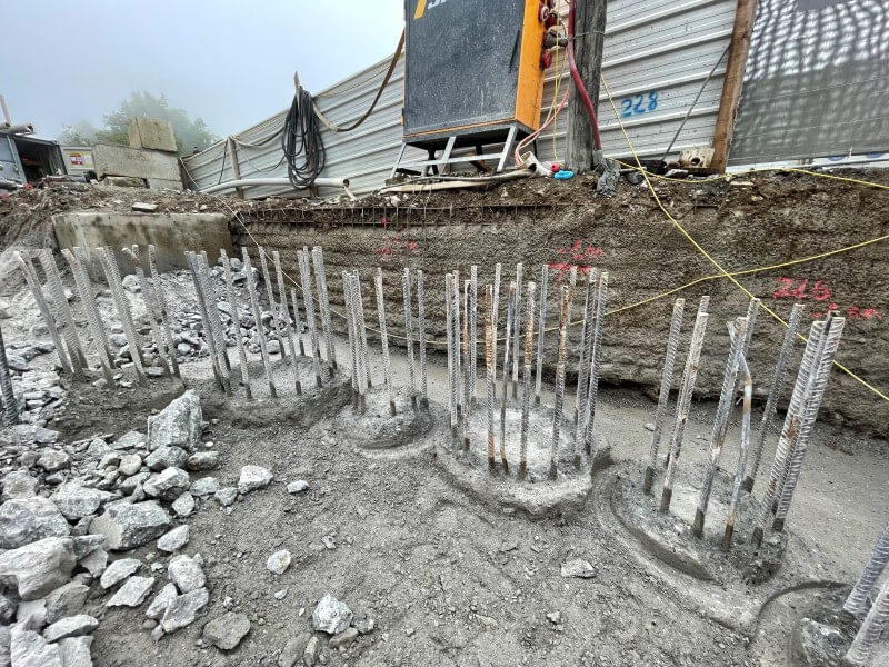 secant pile wall primary & secondary pile reinforced